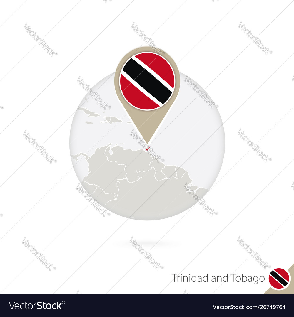 Trinidad and tobago map flag in circle Royalty Free Vector Trinidad and tobago map flag in circle Royalty Free Vector