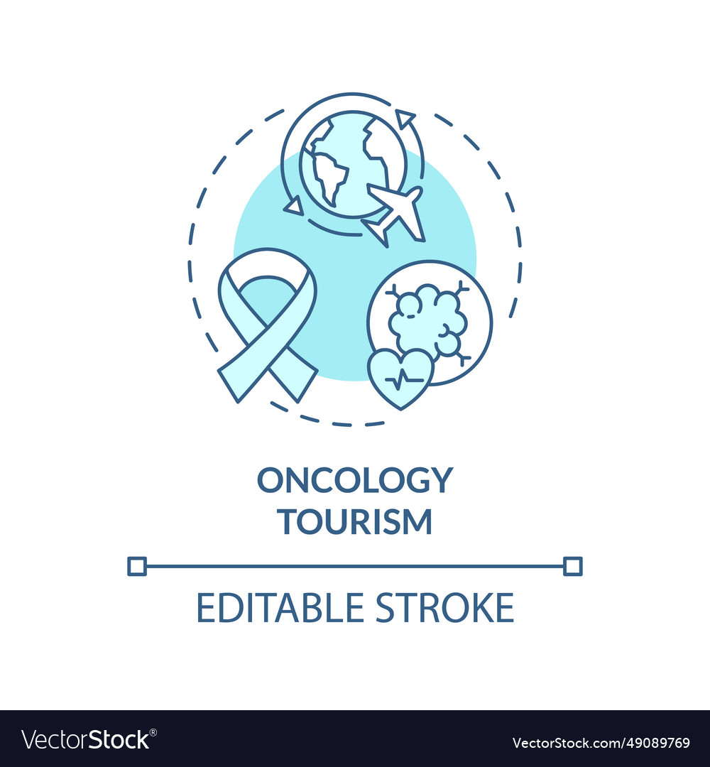 2d thin line blue icon oncology tourism concept Vector Image 2d thin line blue icon oncology tourism concept Vector Image