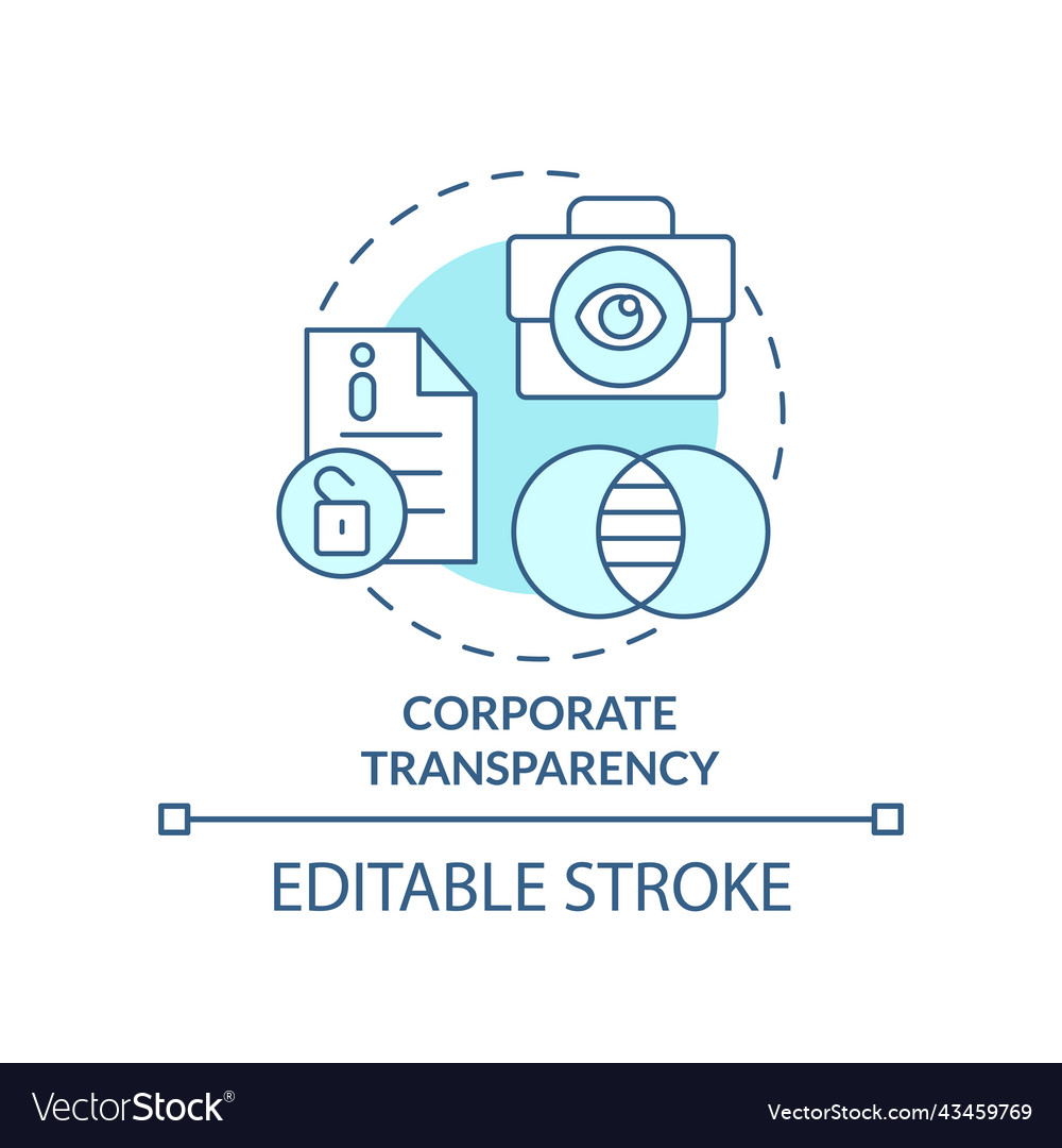 Corporate transparency turquoise concept icon Vector Image