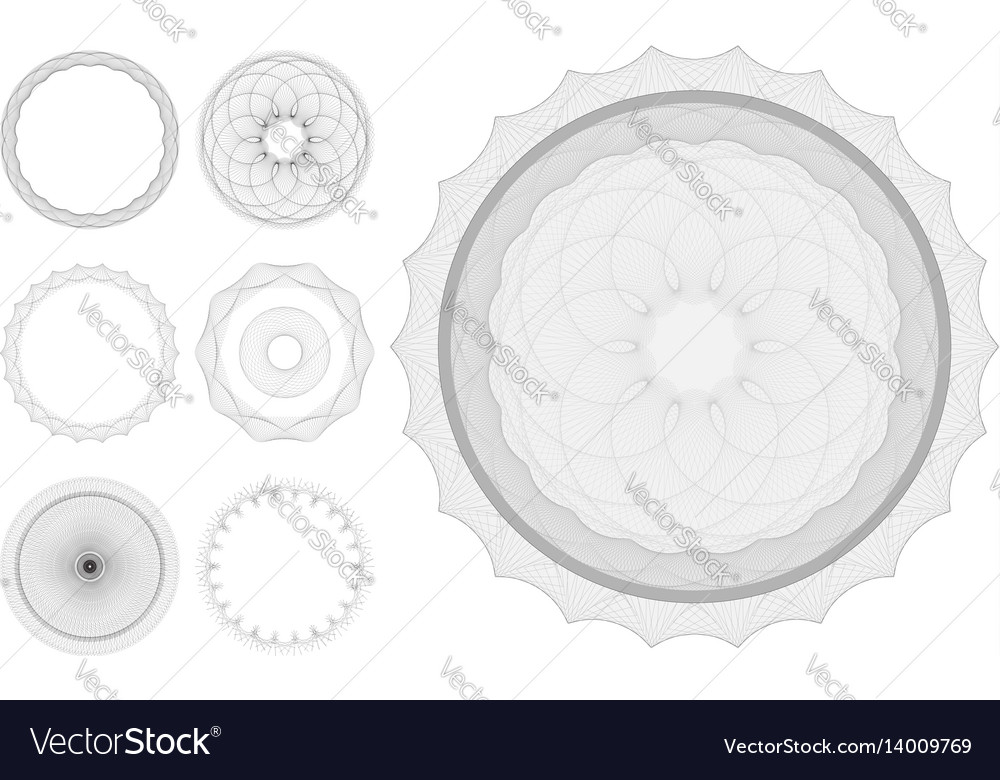 Guilloche patterns Royalty Free Vector Image - VectorStock