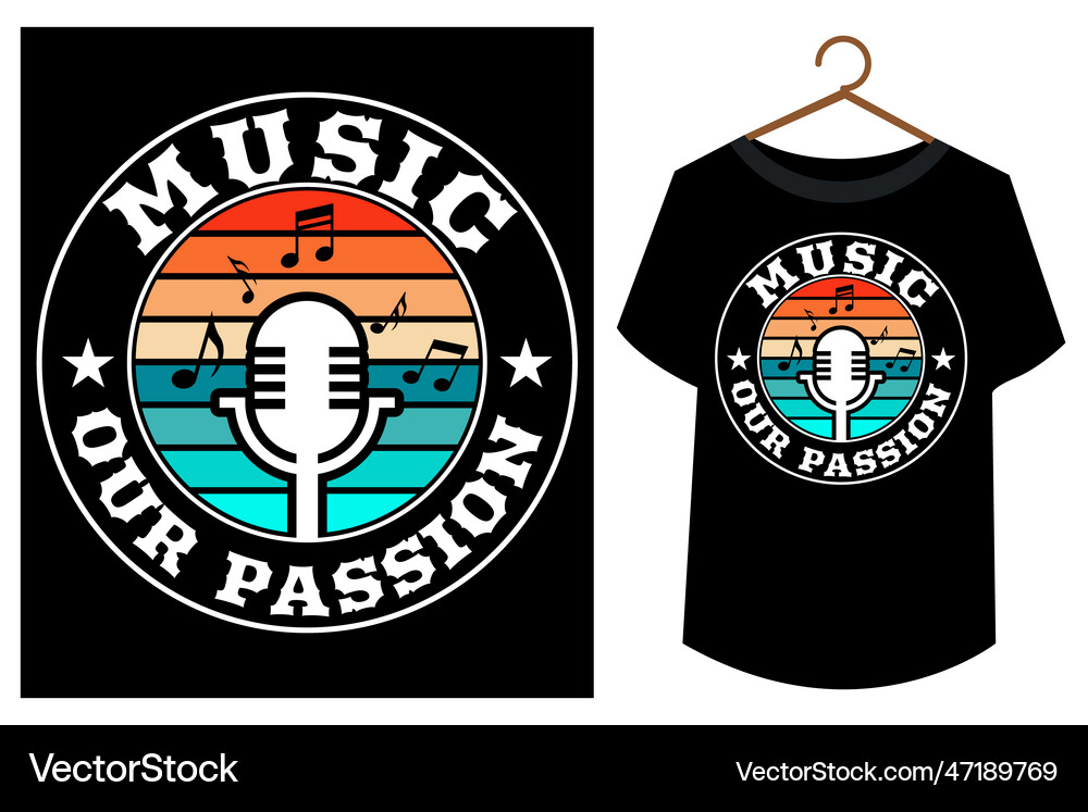 Music t-shirt design Royalty Free Vector Image