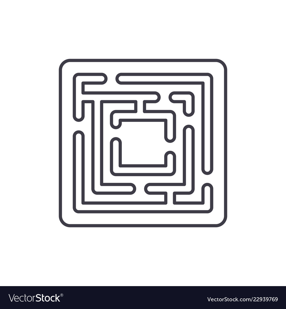 Path in the maze line icon concept path in the Vector Image
