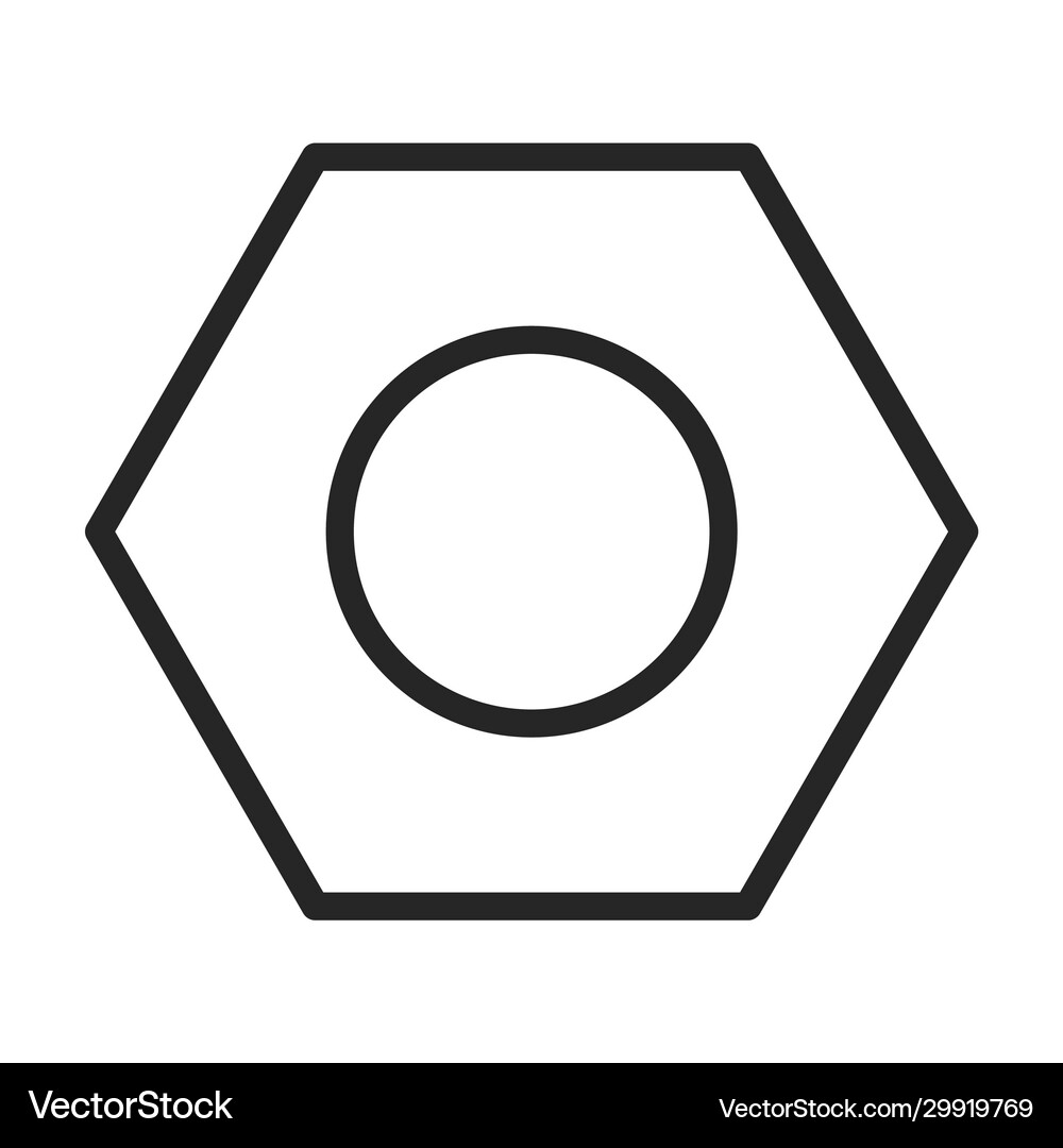 Rivet nut iconoutline icon isolated Royalty Free Vector