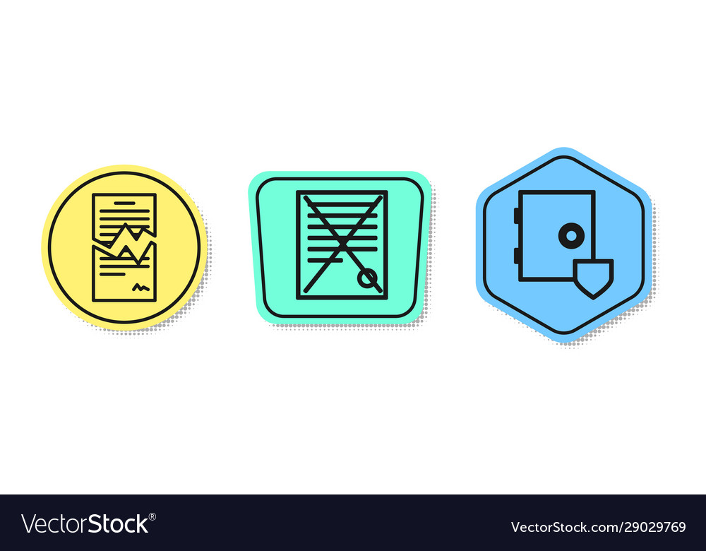 Set line torn contract delete file document Vector Image Set line torn contract delete file document Vector Image