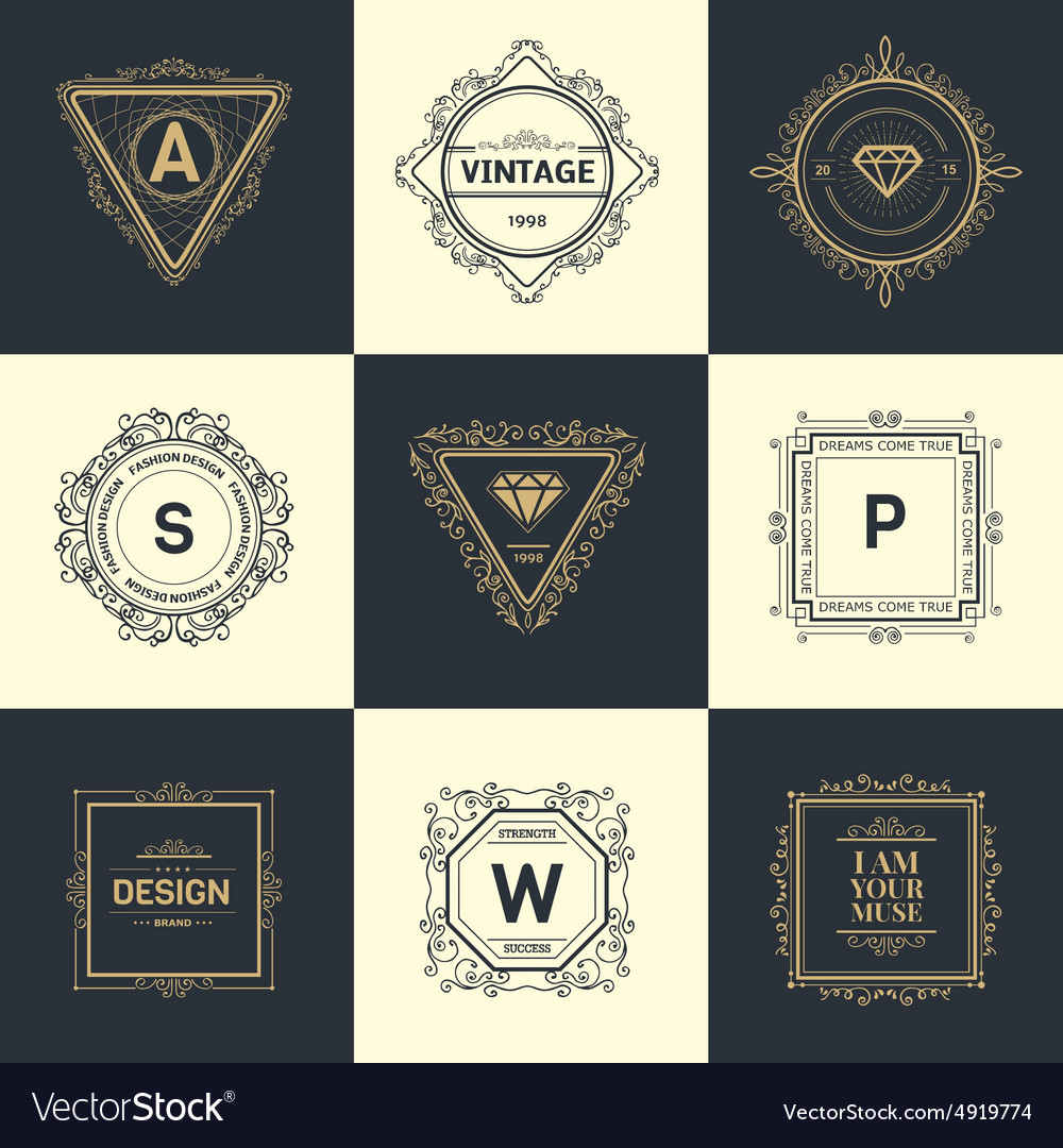 Monogram template Royalty Free Vector Image - VectorStock