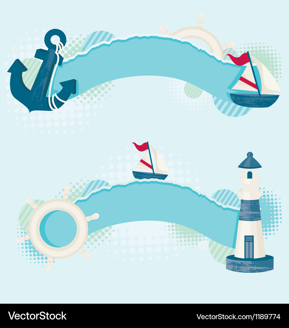 Nautical Banner Set Royalty Free Vector Image - VectorStock