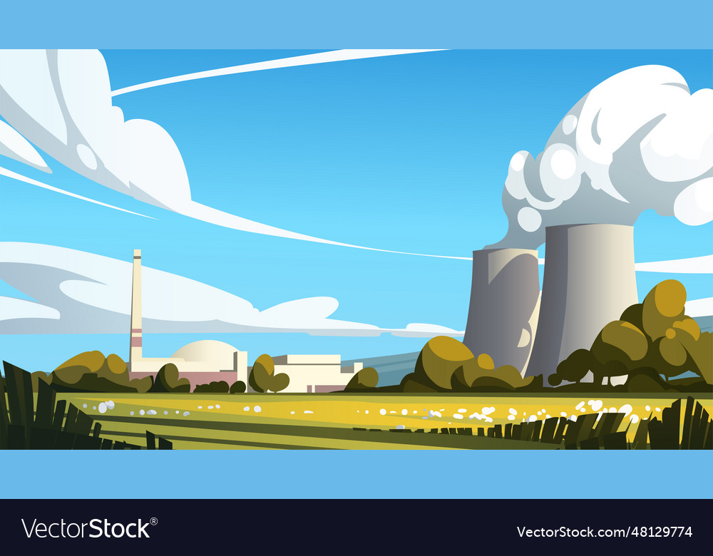 Nuclear power plant Royalty Free Vector Image - VectorStock