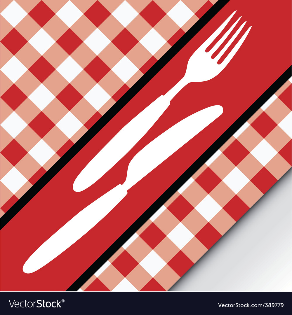 Gingham menu card Royalty Free Vector Image - VectorStock