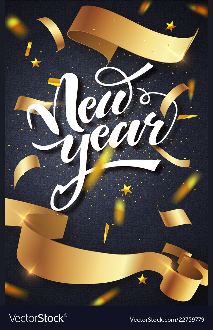 Happy new year winter holiday greeting card design