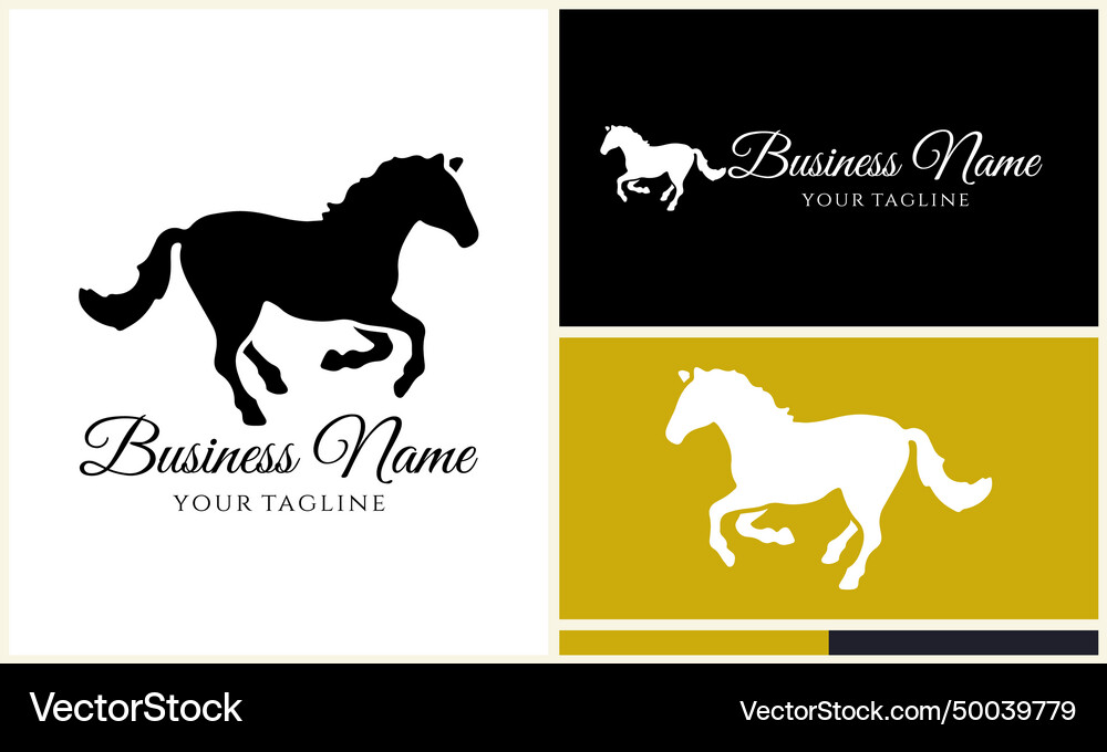 Horse line logo template Royalty Free Vector Image
