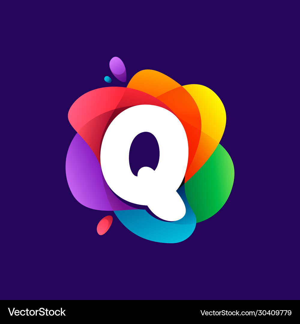 Letter q logo at colorful multicolor gradient Vector Image