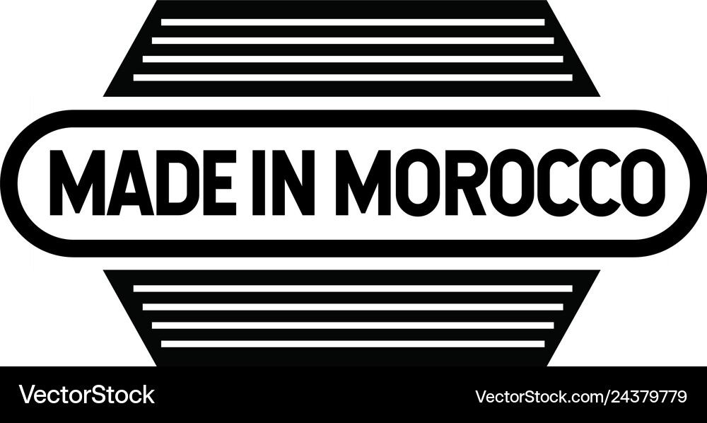 Made in morocco label on white Royalty Free Vector Image