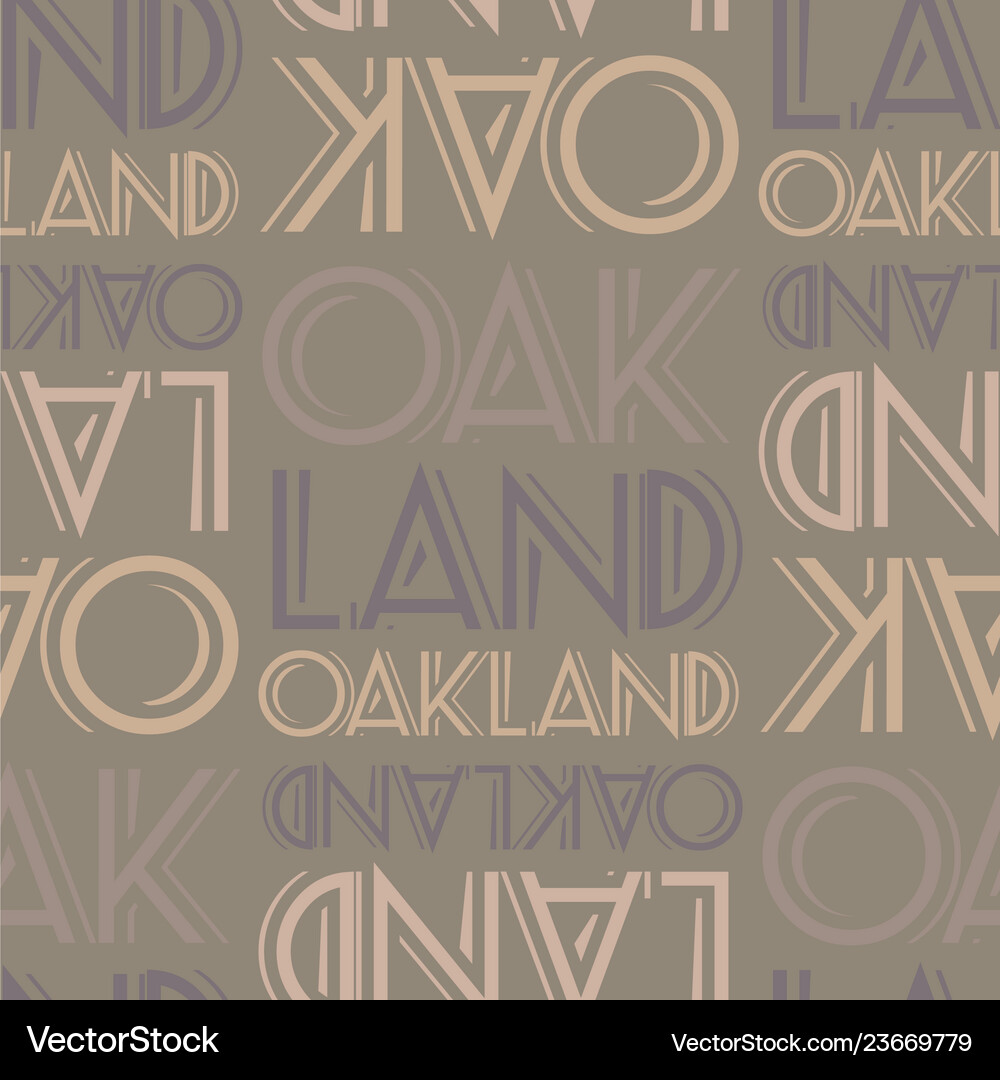 Oakland usa seamless pattern Royalty Free Vector Image