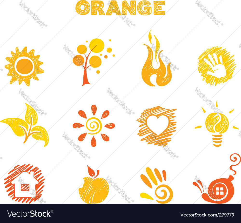 Orange theme Royalty Free Vector Image - VectorStock