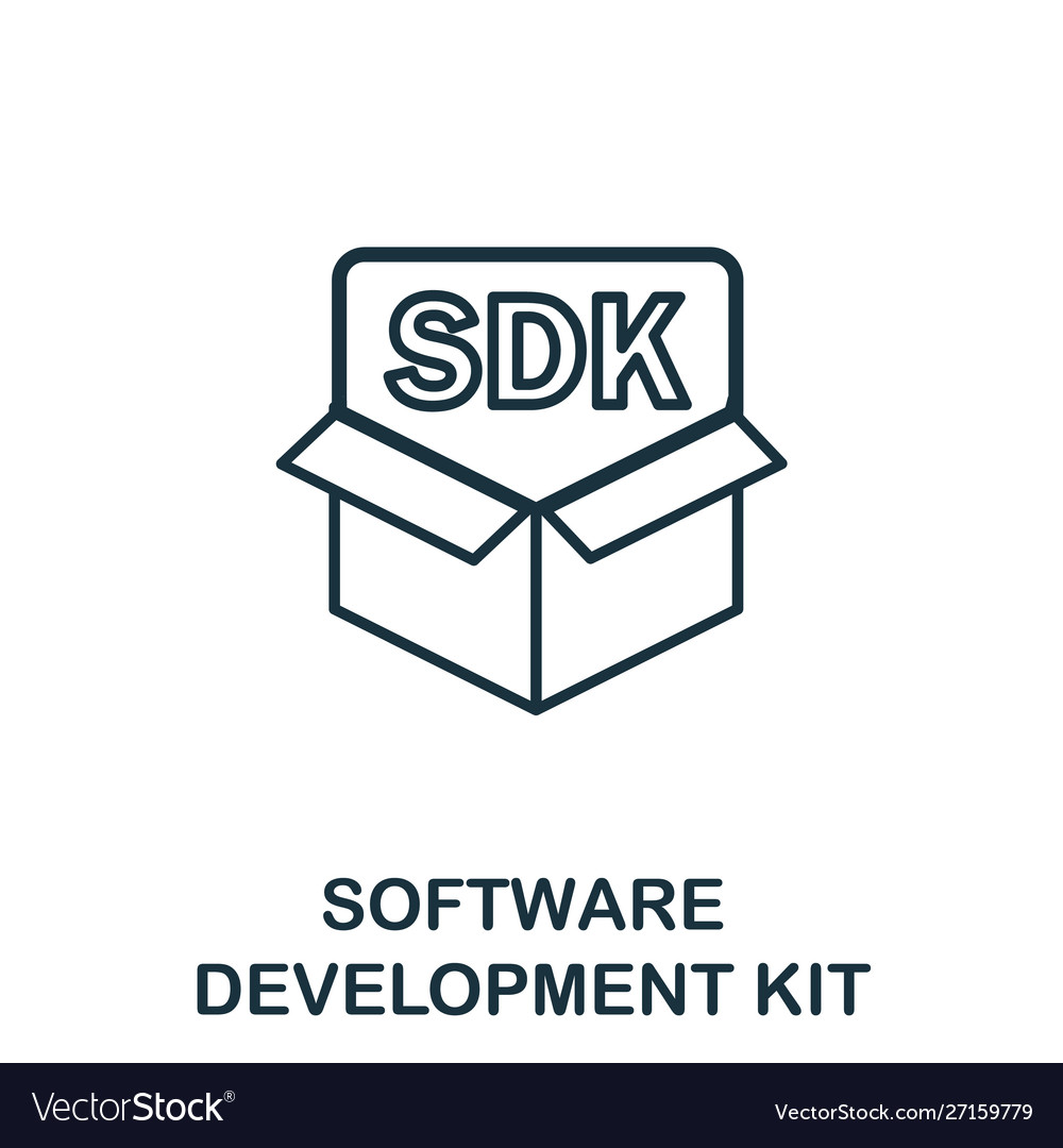 Software development kit outline icon thin line Vector Image