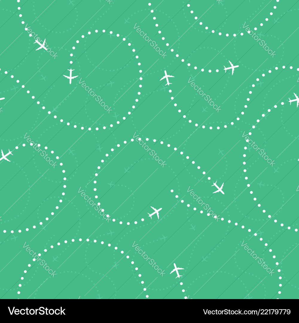 Travel Concept Seamless Pattern Abstract Airplane Vector Image