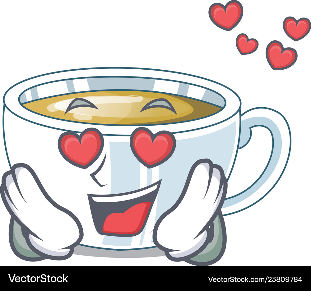 In love ginger tea the cartoon shape Royalty Free Vector