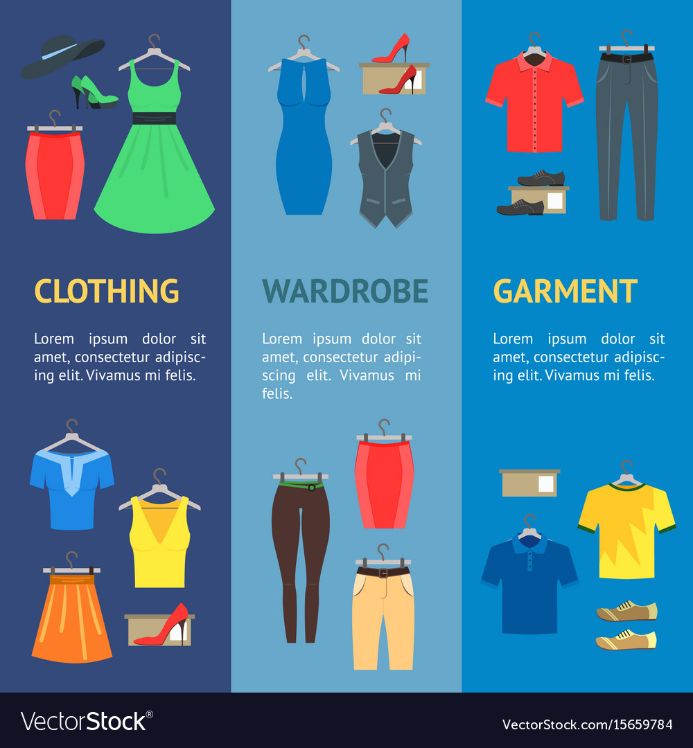 Man and woman clothes banner vertical set Vector Image