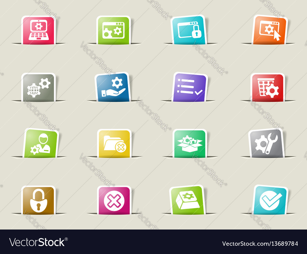 Settings icon set Royalty Free Vector Image - VectorStock