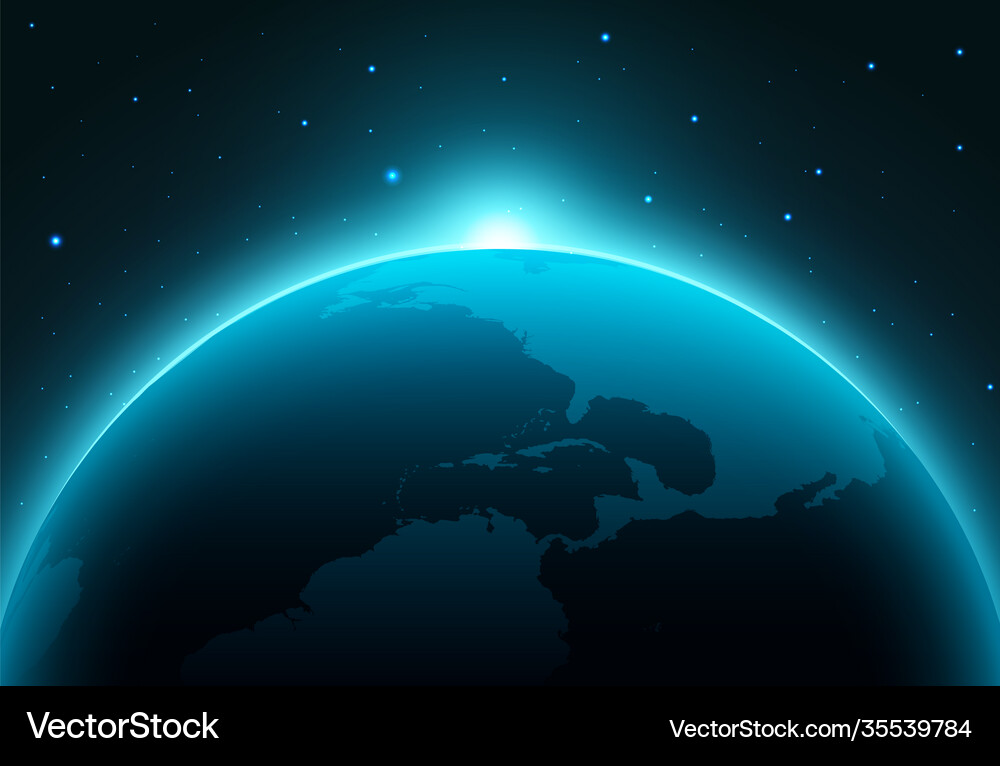 Solar eclipse planet earth space horizon earth Vector Image