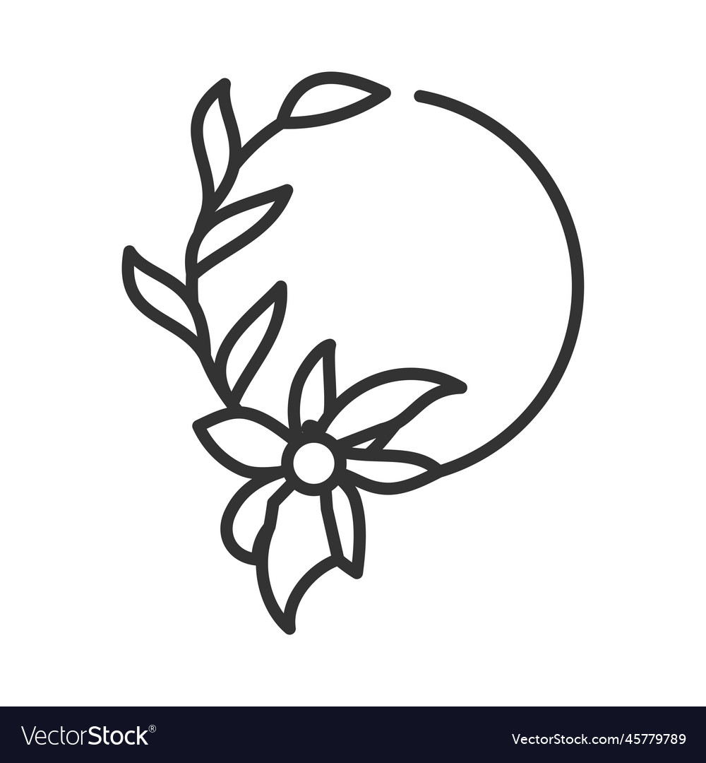 Blank floral frame logo template icon brand Vector Image Blank floral frame logo template icon brand Vector Image