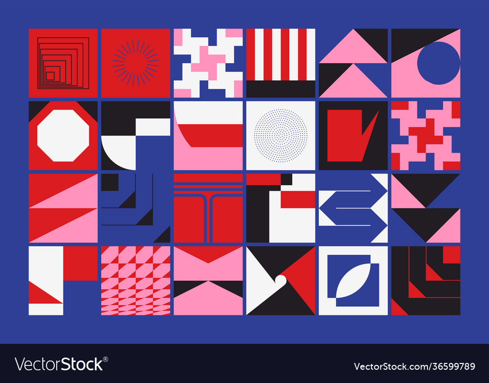 Collection abstract geometric shapes Royalty Free Vector