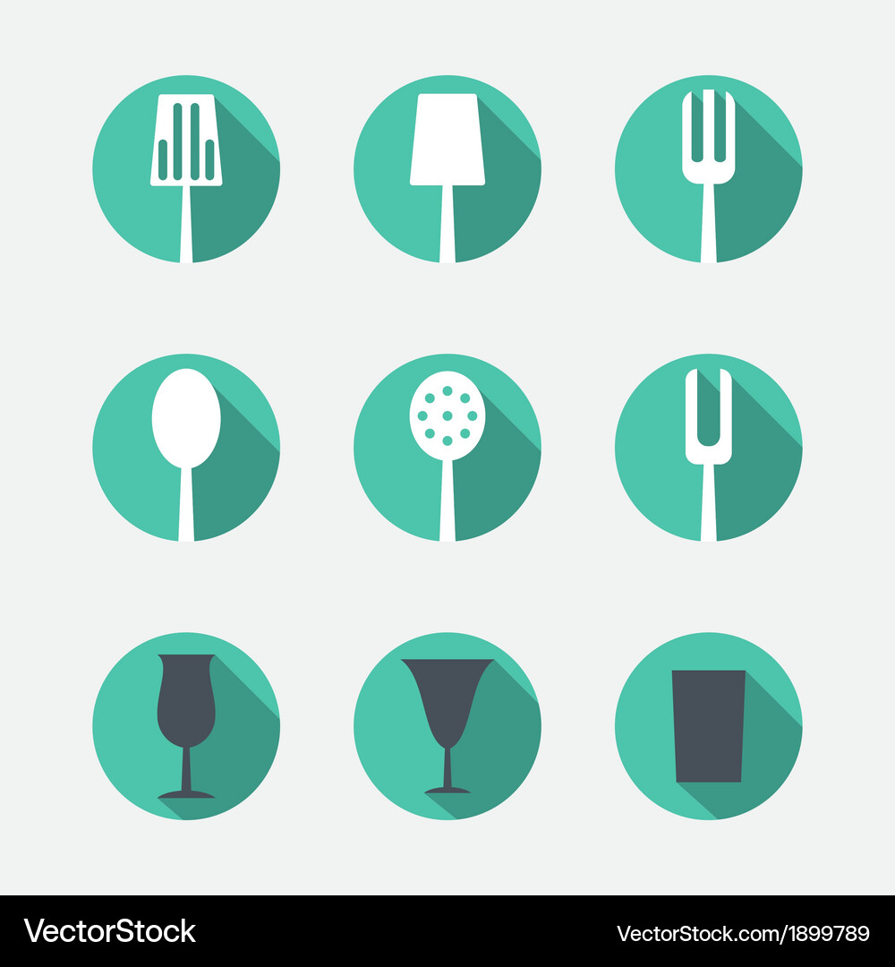 Cutlery icons Royalty Free Vector Image - VectorStock