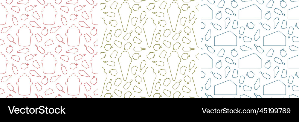 Set of chocolate seamless pattern design Vector Image