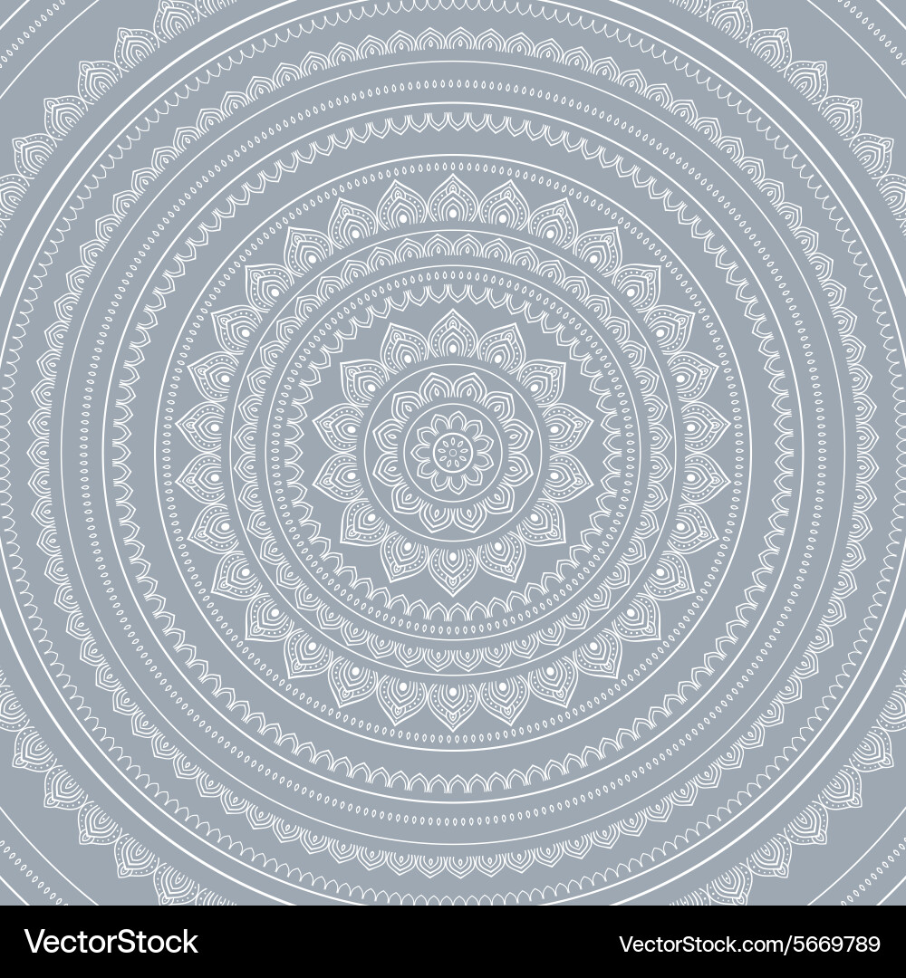 Silver mandala Royalty Free Vector Image - VectorStock