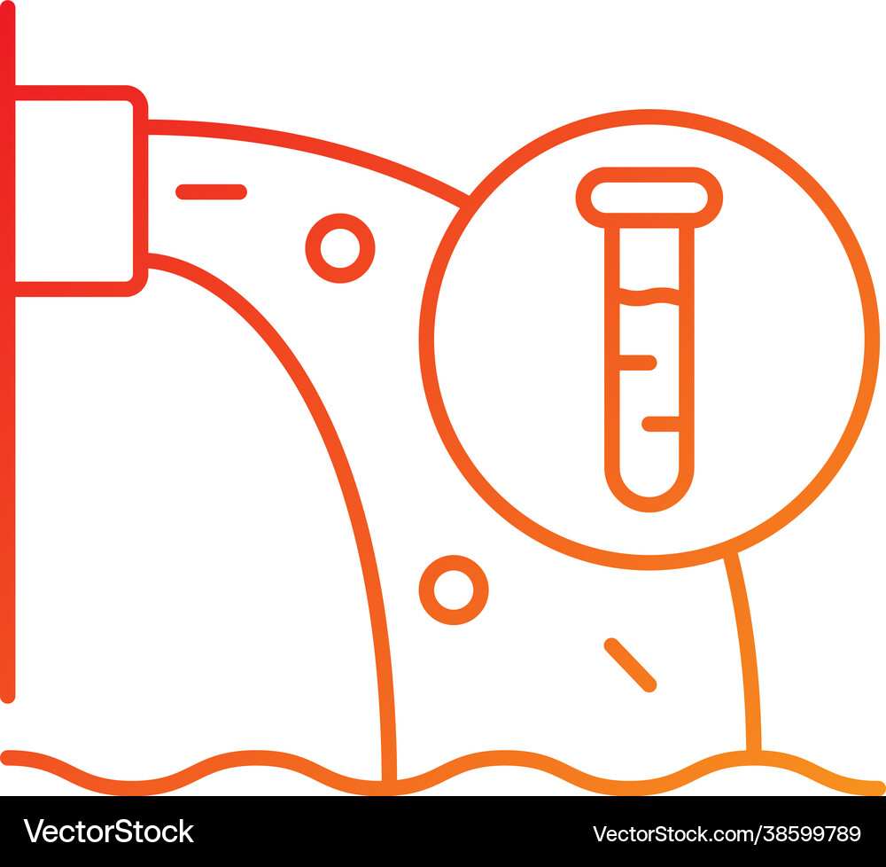 Water pollution control gradient linear icon Vector Image