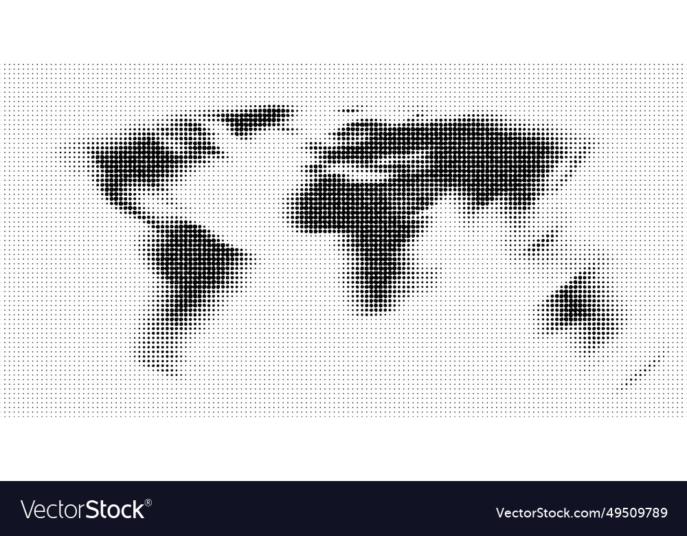World map blurred rotation halftone made Vector Image
