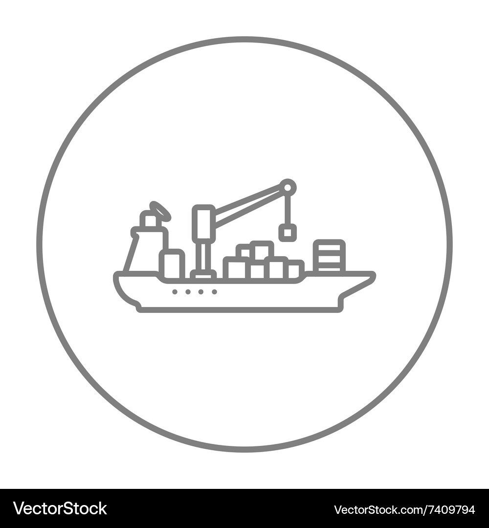 Cargo container ship line icon Royalty Free Vector Image
