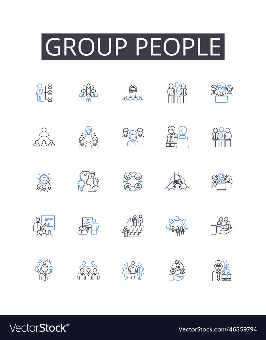 Group people line icons collection bunch crowd Vector Image Group people line icons collection bunch crowd Vector Image