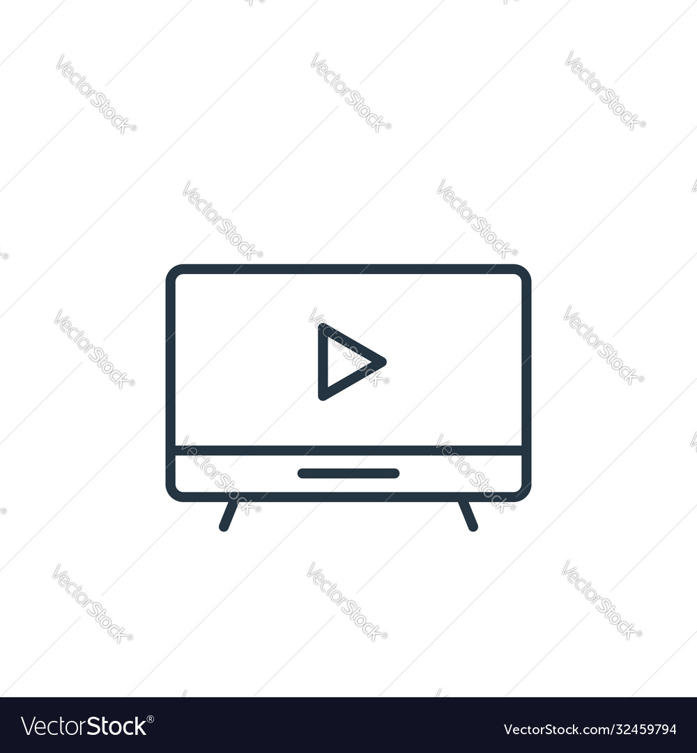 Led tv icon isolated on white background outline Vector Image