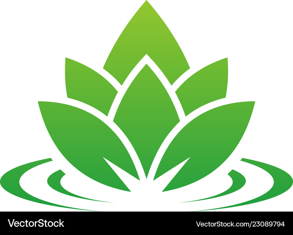 Lotus green leaf nature logo Royalty Free Vector Image