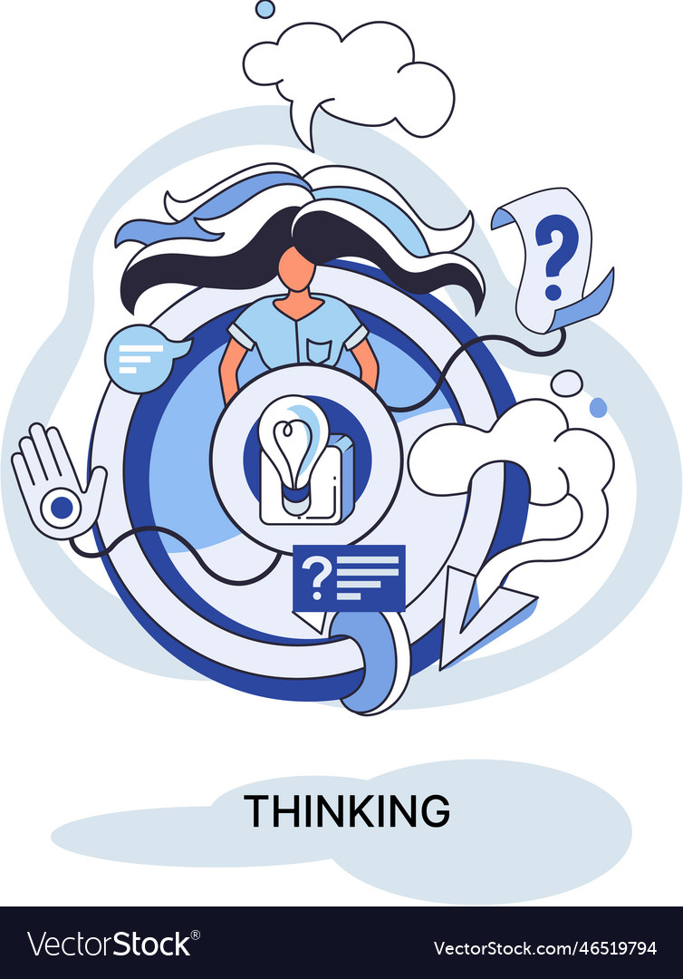 Problem solving concept man wondering or thinking Vector Image