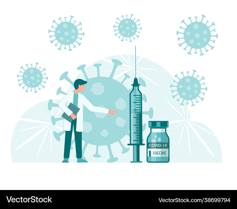 Recommendations doctors about vaccination Vector Image