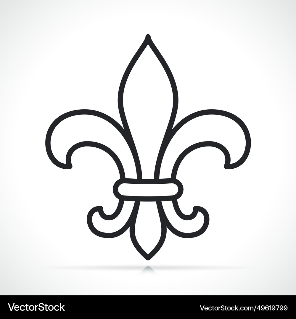 Lily flower symbol black line Royalty Free Vector Image