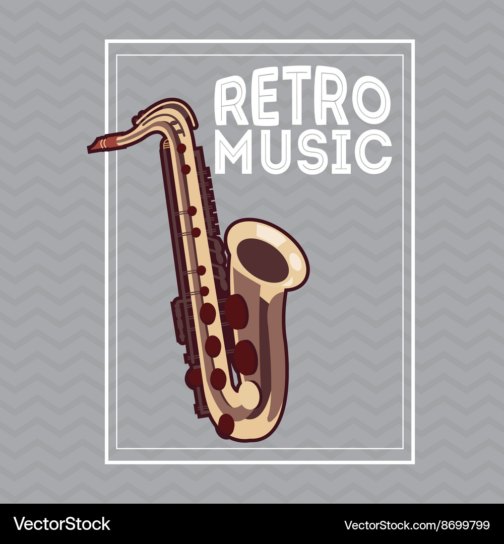 Music icon retro concept flat Royalty Free Vector Image