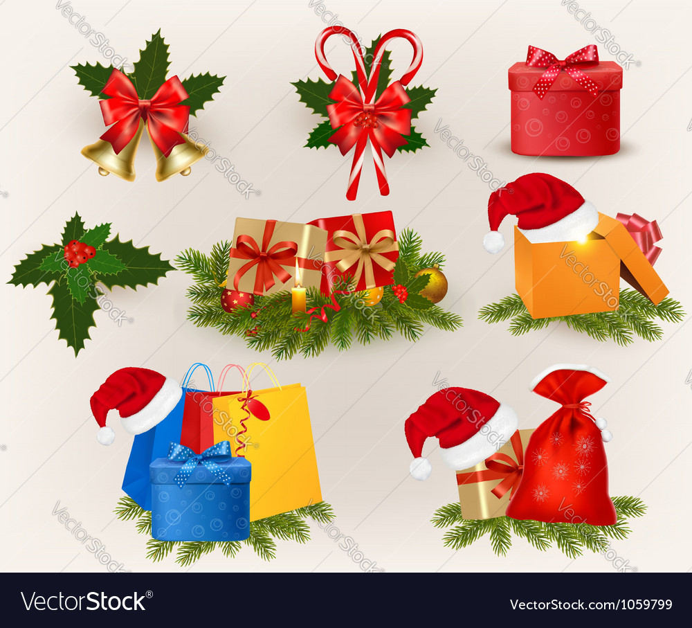 Set of christmas icons and elements Royalty Free Vector