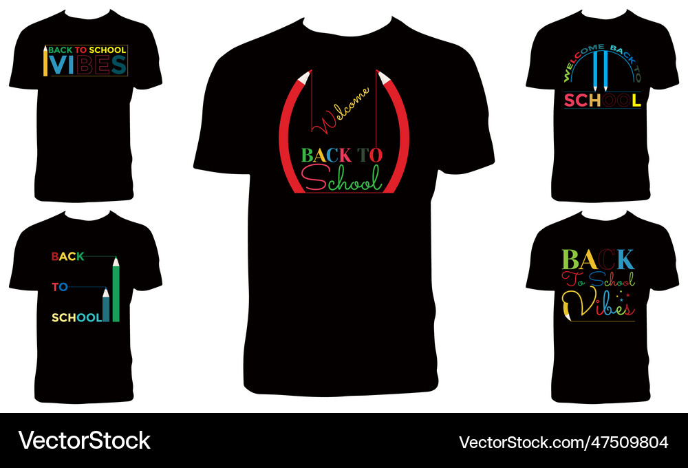 Back to school lettering t shirt design bundle Vector Image