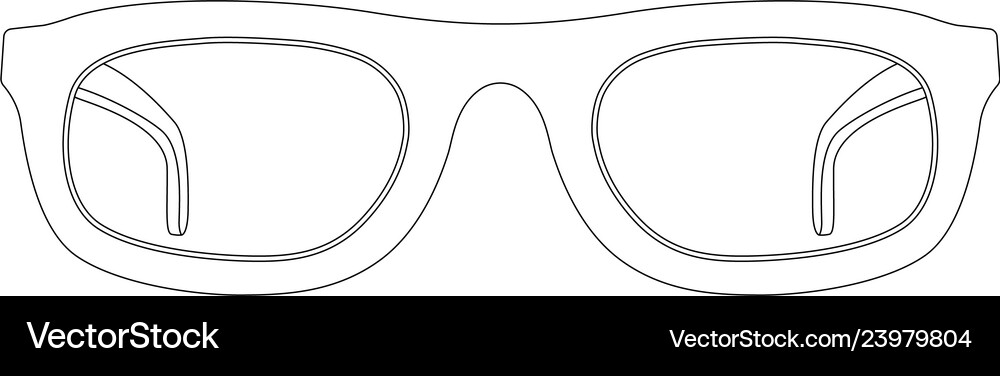 Glasses outline icon front view Royalty Free Vector Image
