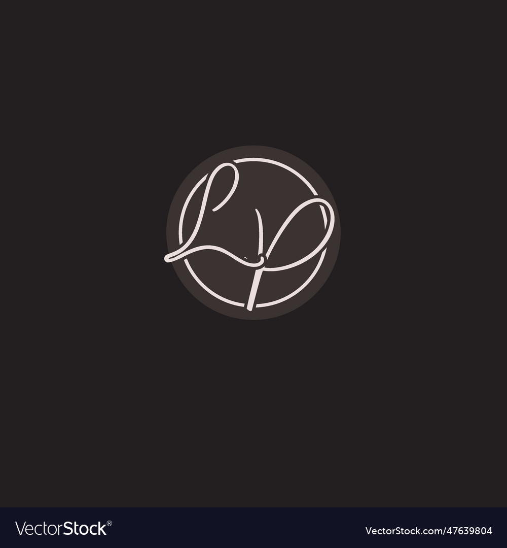 Initials lp logo monogram with simple circle line Vector Image