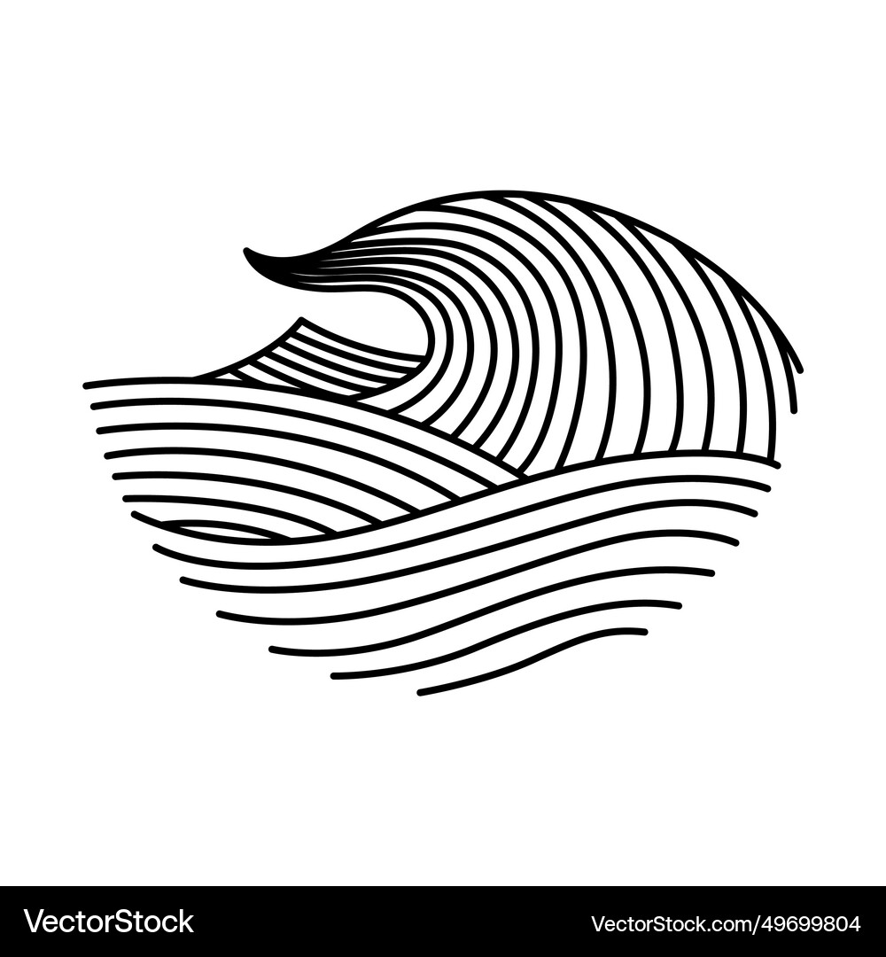 Oriental waves icon japan stylized ocean wave Vector Image