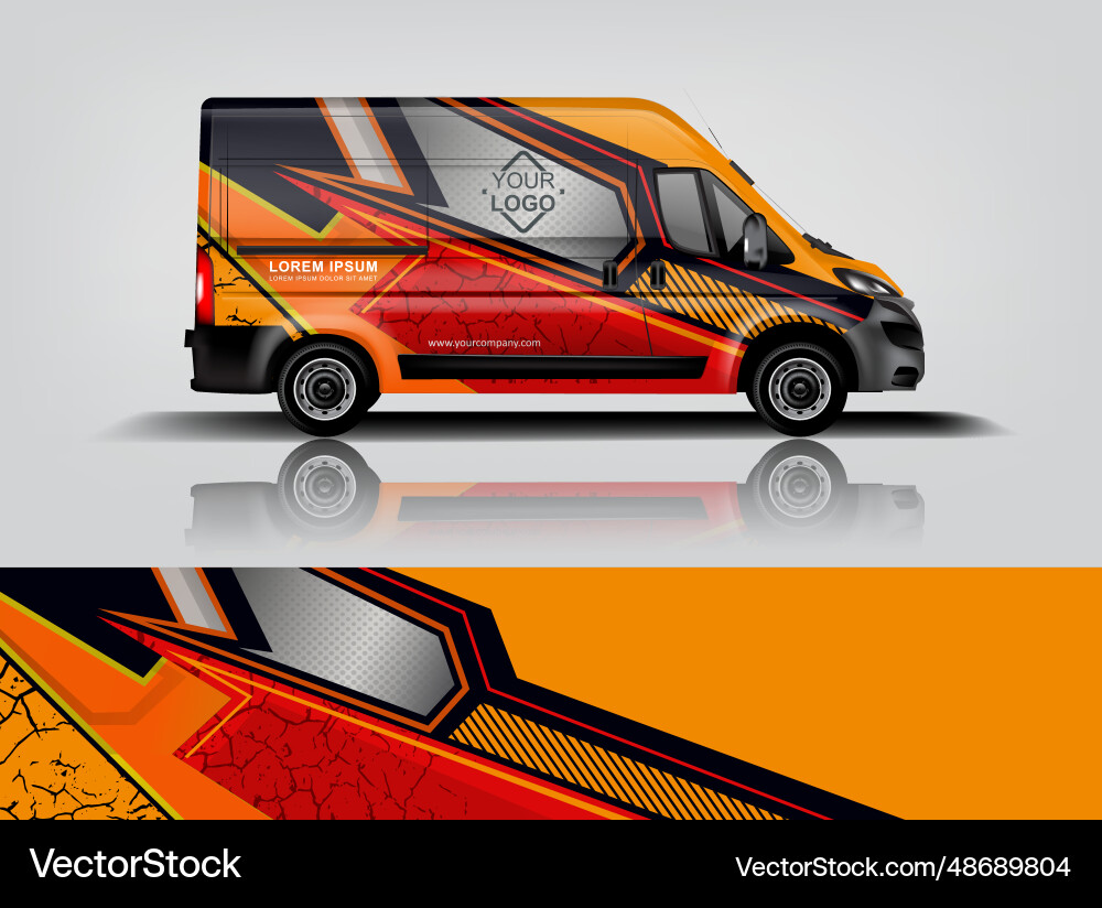 Van wrap design sticker and decal Royalty Free Vector Image