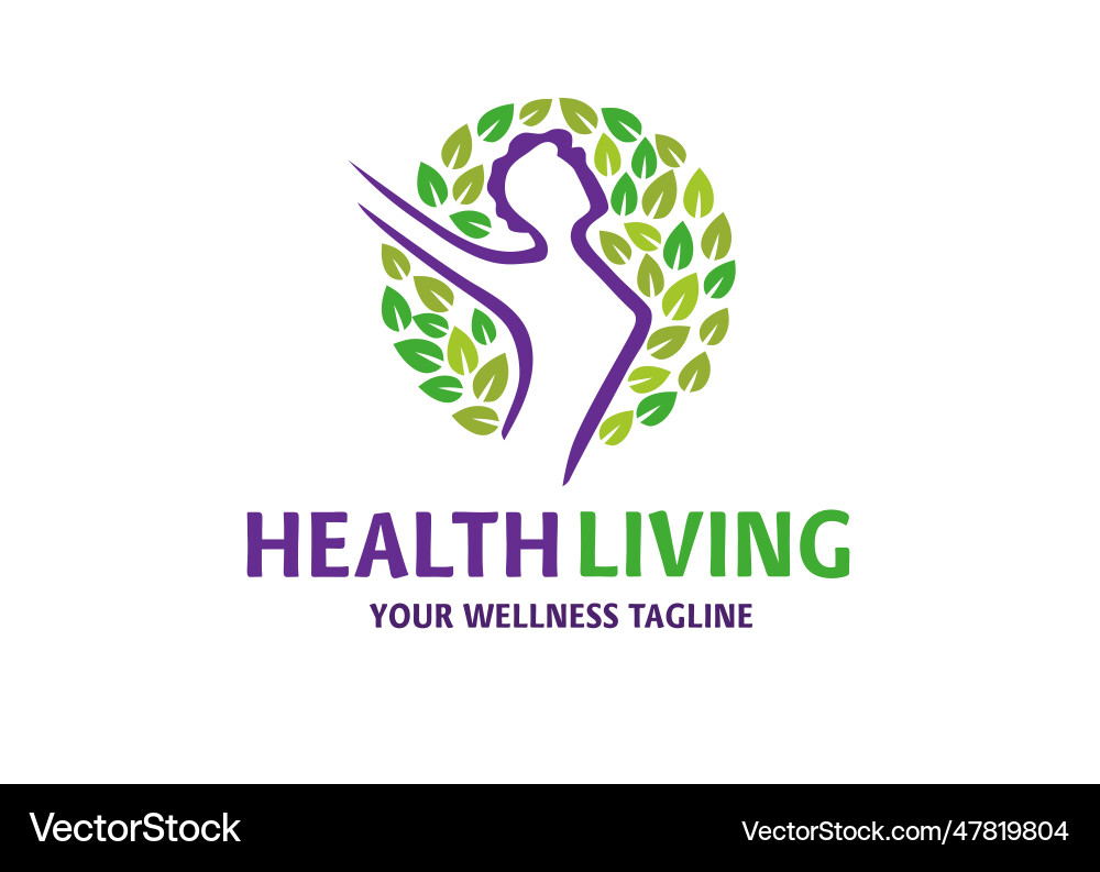 Wellness happiness success logo Royalty Free Vector Image