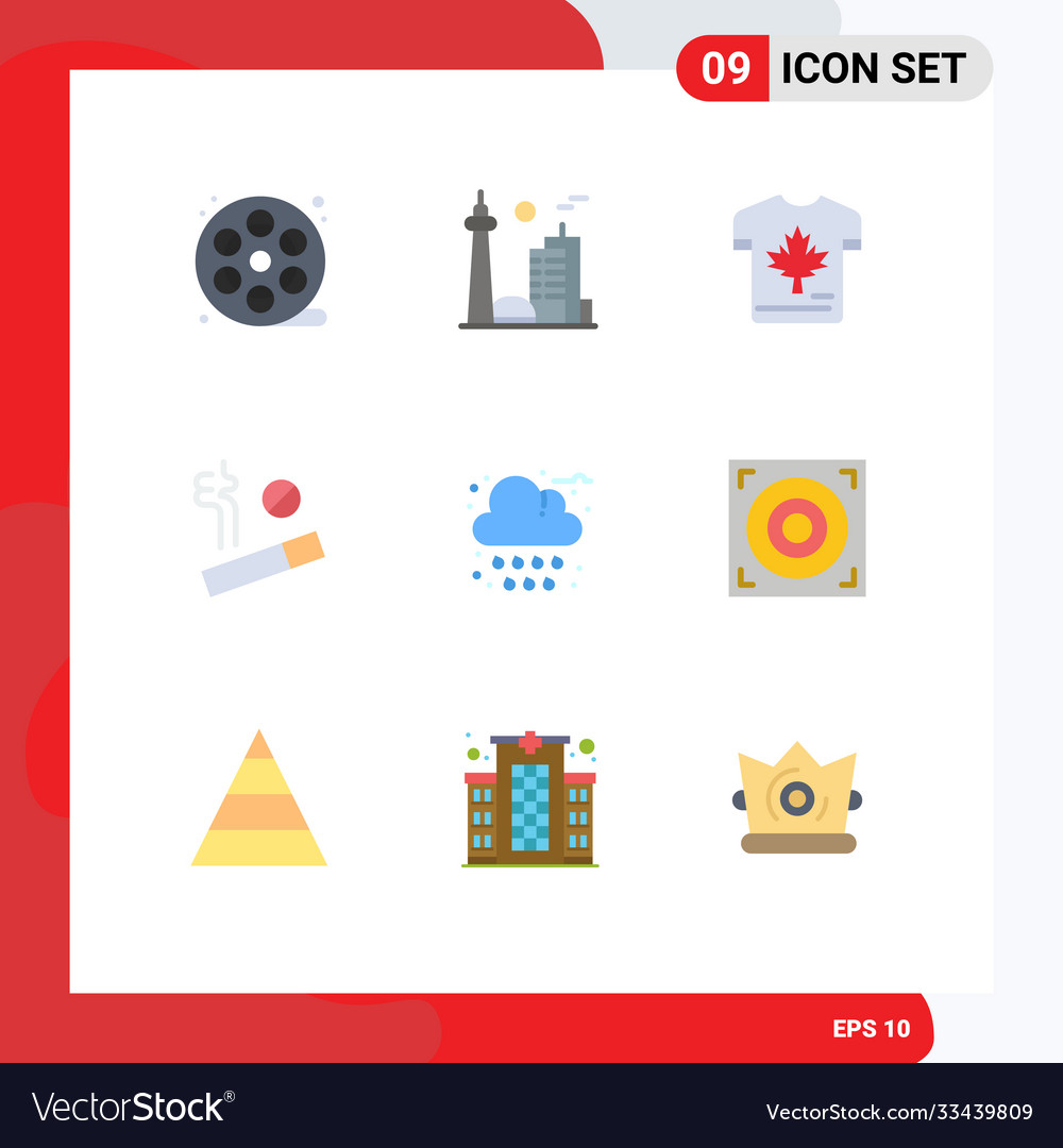 9 user interface flat color pack modern signs Vector Image