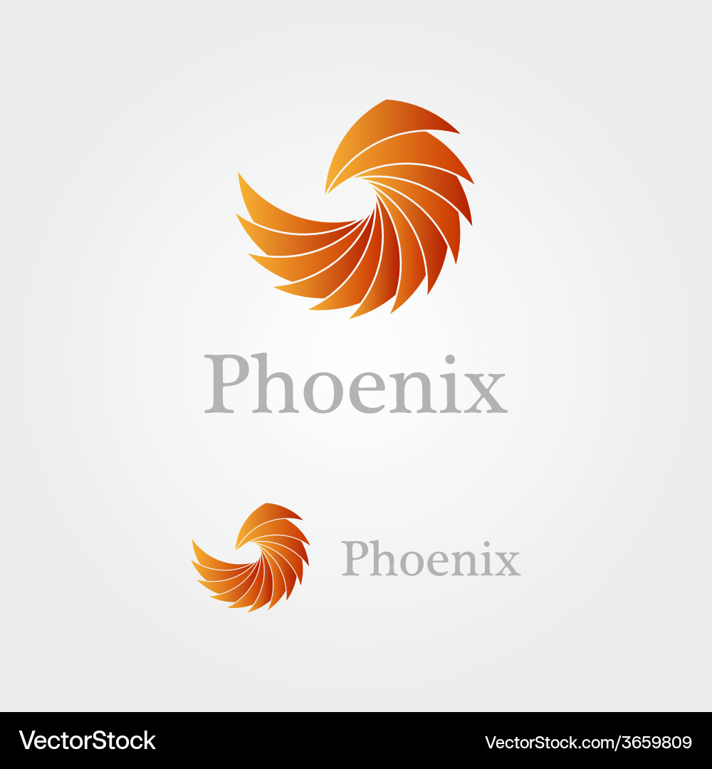 Abstract phoenix logo Royalty Free Vector Image