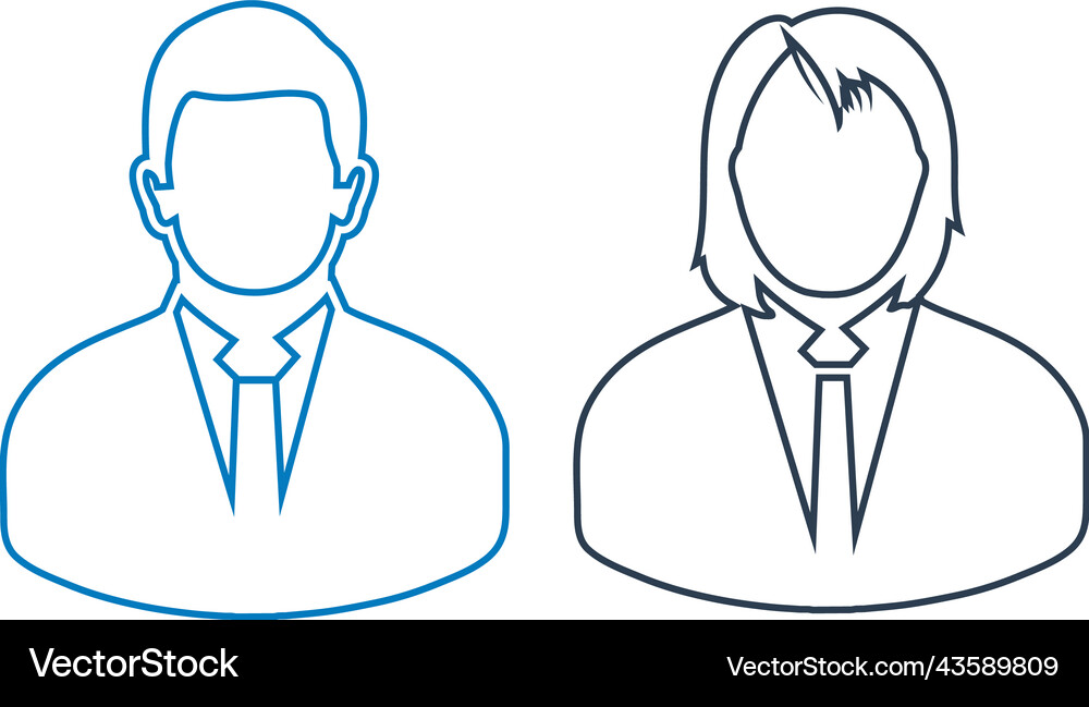 Corporate couple icon line style eps Royalty Free Vector