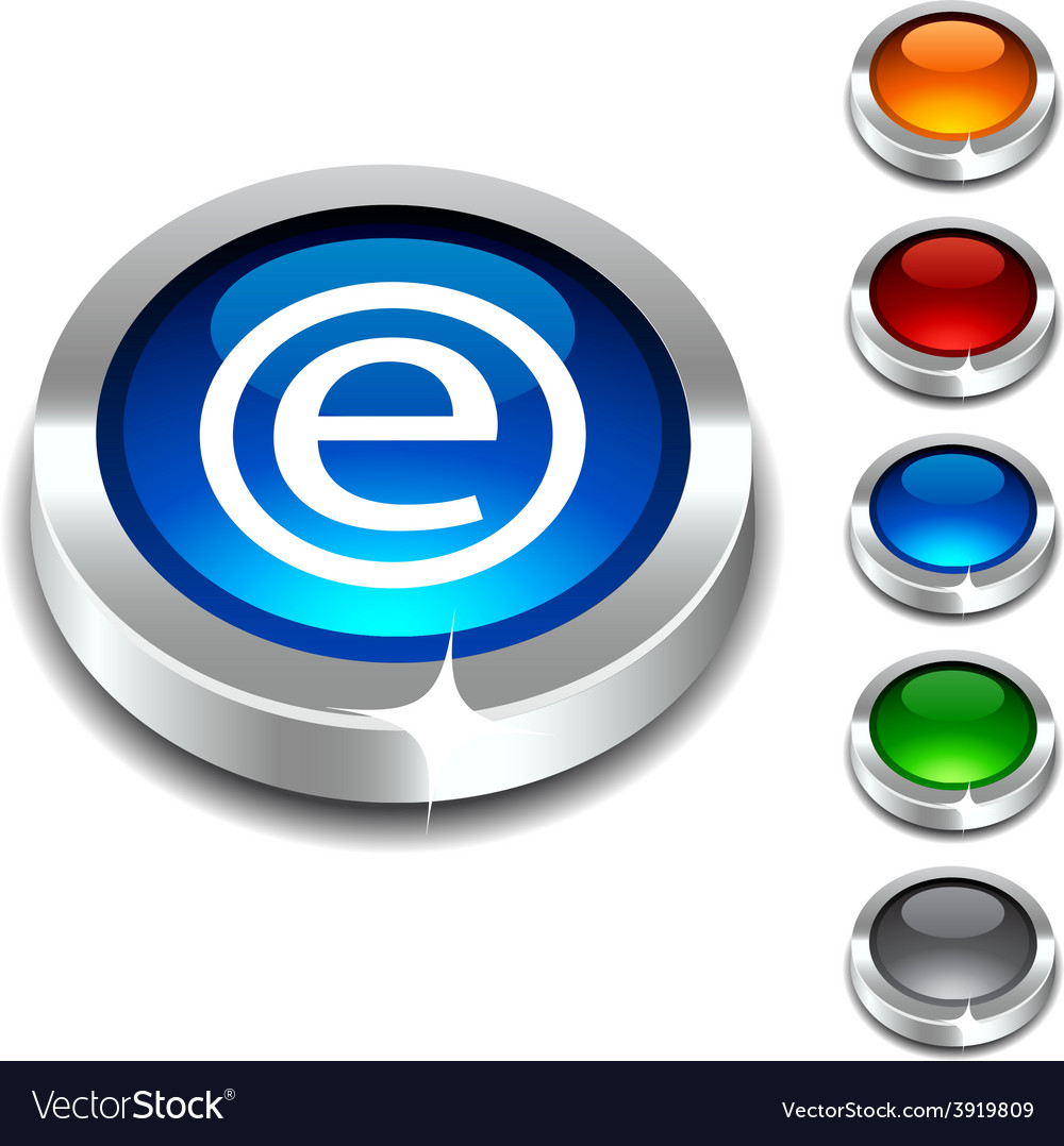 Internet 3d button Royalty Free Vector Image - VectorStock
